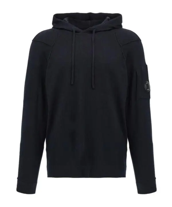 C.P. COMPANY Sea Island Pullover Hoodie - Black