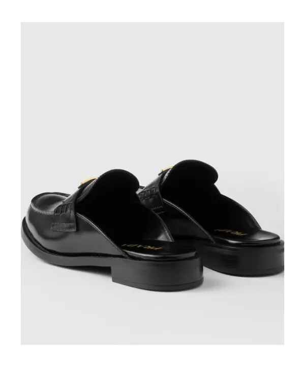 Prada Brushed Leather Mules