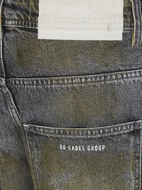 44 LABEL GROUP Vintage Wash Denim Shorts With Raw Edge Hem