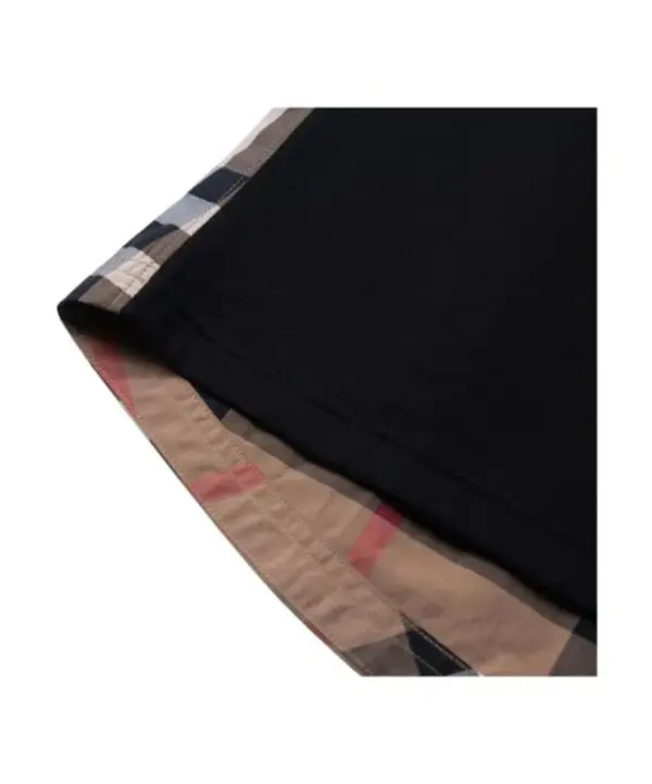 Burberry Check Panel Cotton T-shirt