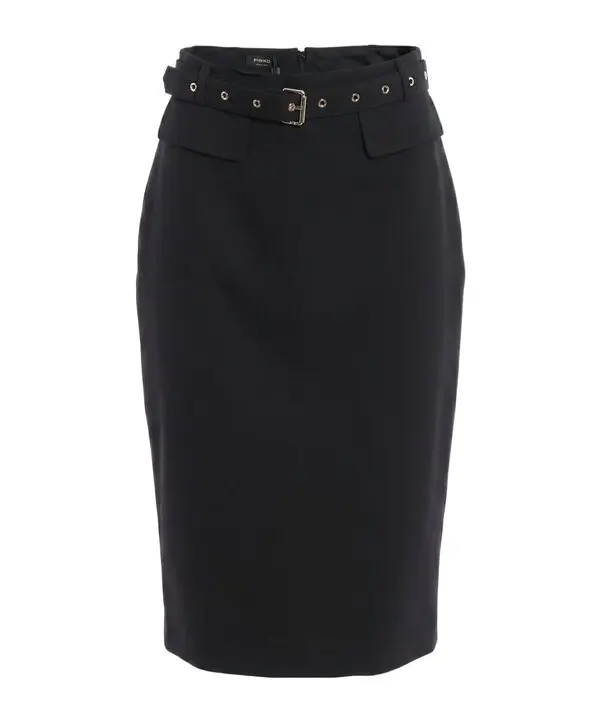 Pinko Belted Midi Skirt - Black