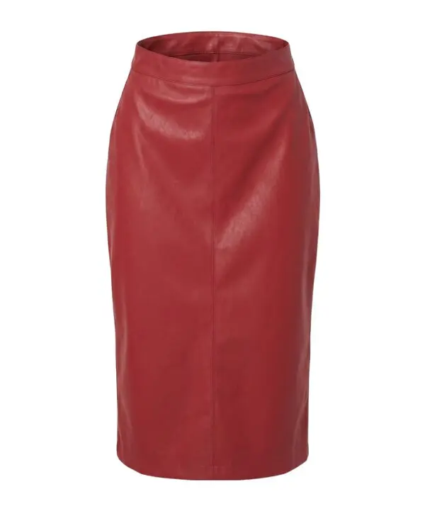 Pinko Back Slit Midi Skirt - Red