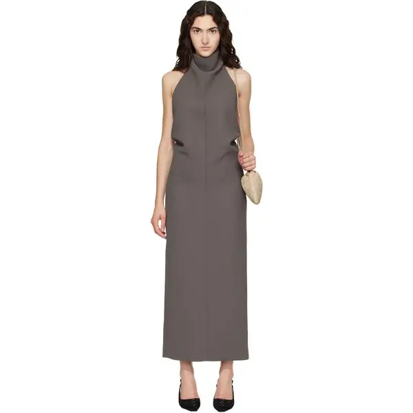 Khaite Turtleneck Maxi Dress With Back Slit
