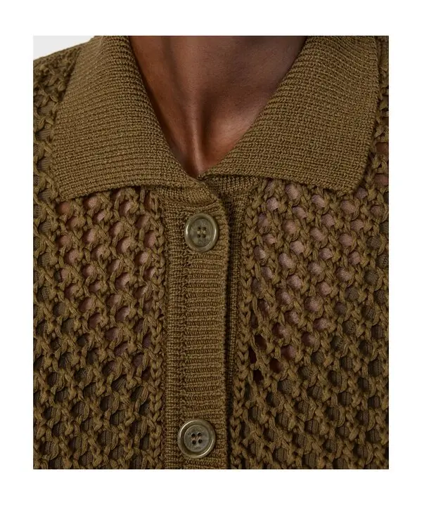 Max Mara Cotton Cordonnet Cardigan Kaki