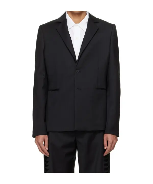 HELIOT EMIL Vibraxis Long-sleeved Wool Blazer - Black