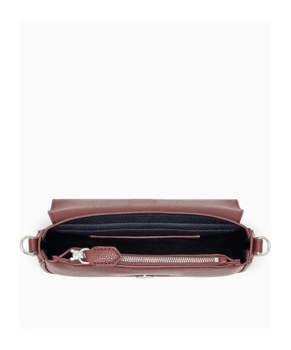 Emporio Armani Wallet On Chain With Pebbled Texture And Adjustable Strap
