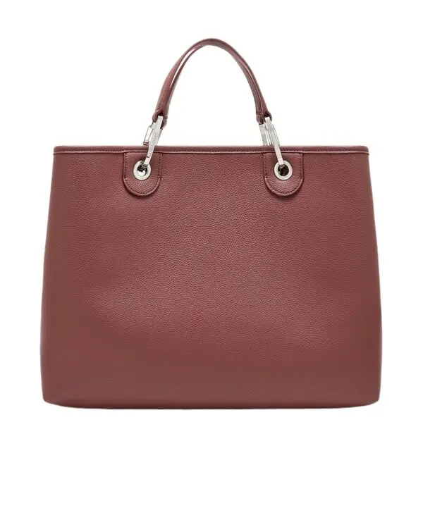 Emporio Armani Logo-print Grained-effect Tote Bag - Red
