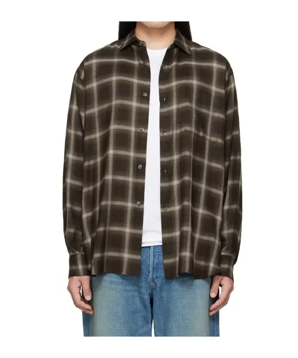 SSSTEIN Plaid Loose Long Sleeve Shirt