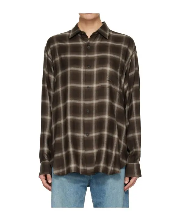 SSSTEIN Plaid Loose Long Sleeve Shirt