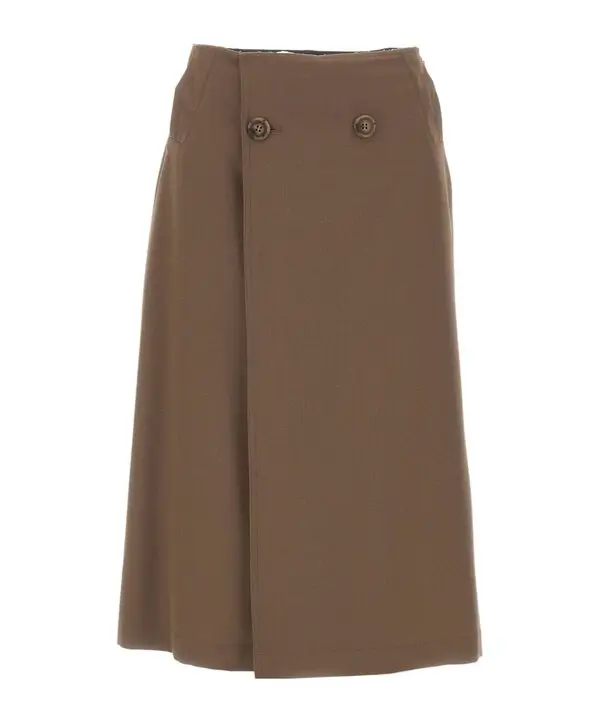 MAISON MARGIELA Wrap Midi Skirt - Brown