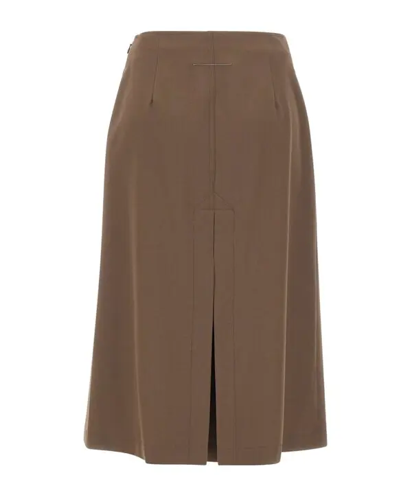 MAISON MARGIELA Wrap Midi Skirt - Brown