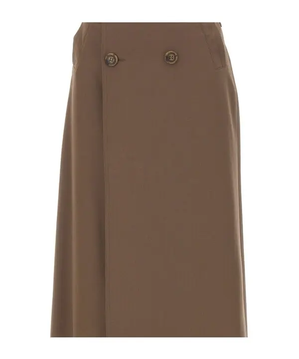 MAISON MARGIELA Wrap Midi Skirt - Brown