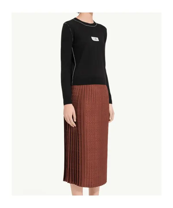 MAISON MARGIELA Contrast Trim Wool Blend Knit Jumper