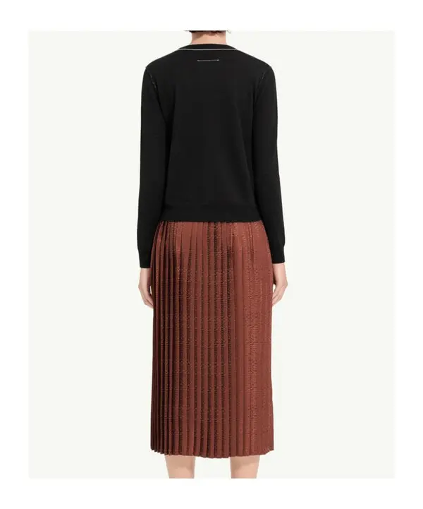 MAISON MARGIELA Contrast Trim Wool Blend Knit Jumper