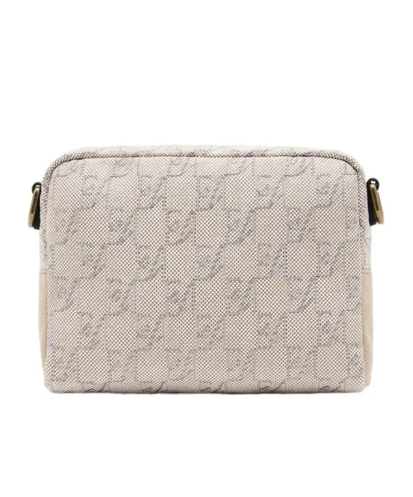 Emporio Armani Crossbody Bag In Cotton With Monogram Pattern And Buckle Detail