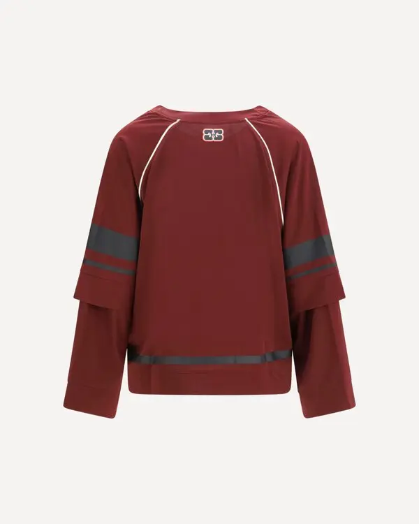 GANNI Double Layered Long Sleeve T-shirt - Brown