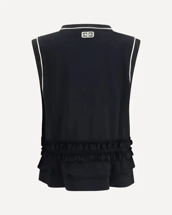 GANNI Ruffled Logo Tank Top