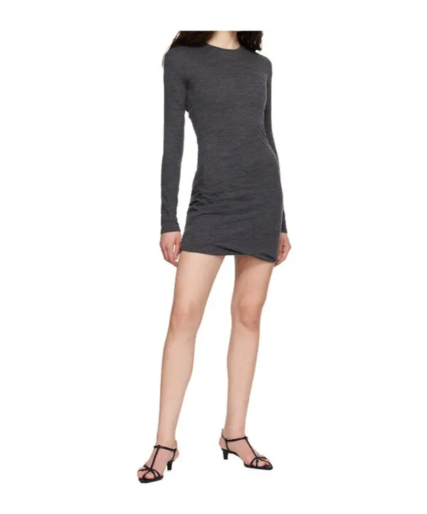 JIL SANDER Long Sleeves Crew Neck Double Layer Minidress