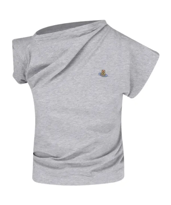 VIVIENNE WESTWOOD Orb Logo Cap Sleeve Top - Grey