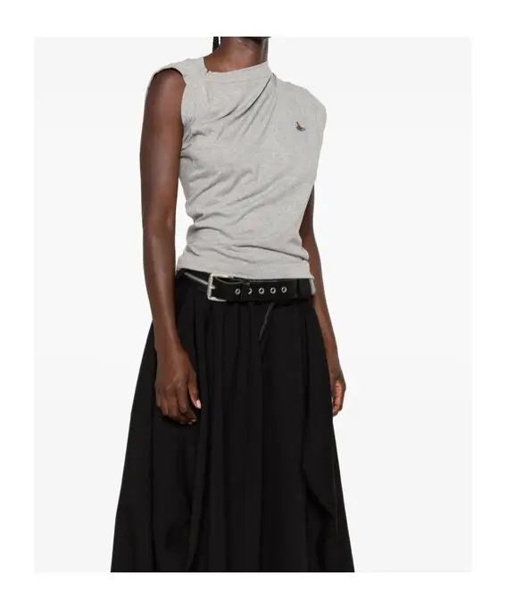 VIVIENNE WESTWOOD Orb Logo Cap Sleeve Top - Grey