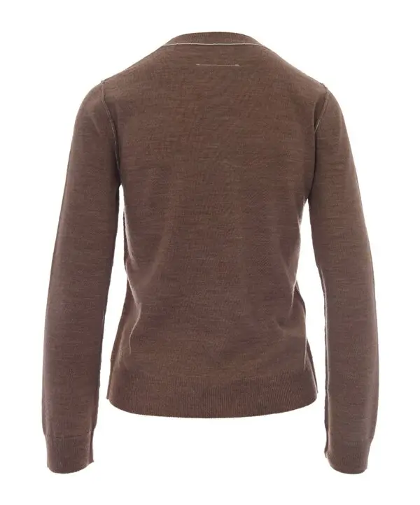 MAISON MARGIELA Wool Blend Knit Jumper With Contrast Trim