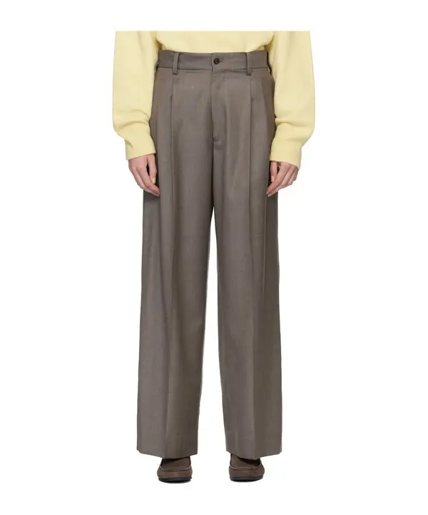 SSSTEIN Wool Wide-leg Casual Pants - Gray