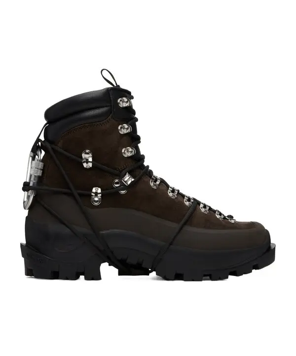 HELIOT EMIL Carabiner-detail Lace-up Hiking Boots - Dark Brown