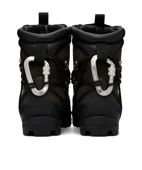 HELIOT EMIL Lace-up Hiking Boots With Carabiner Detail - Dark Brown