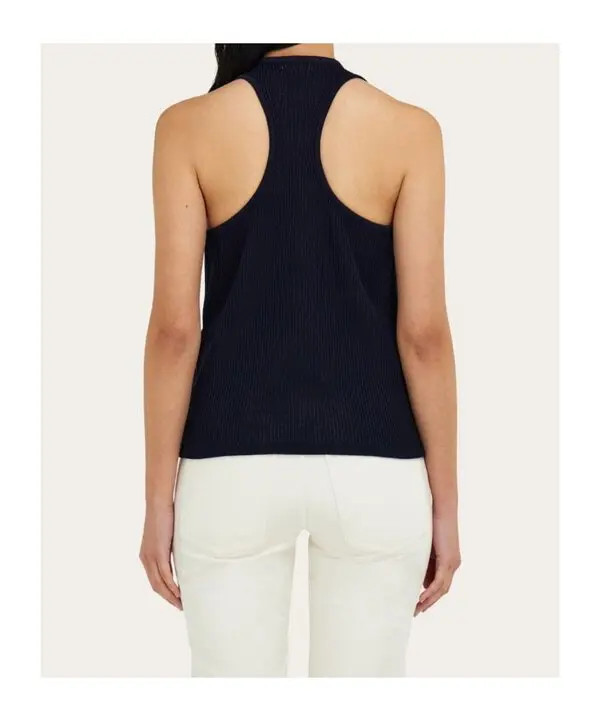 FERRAGAMO Gancini-plaque Ribbed Tank Top