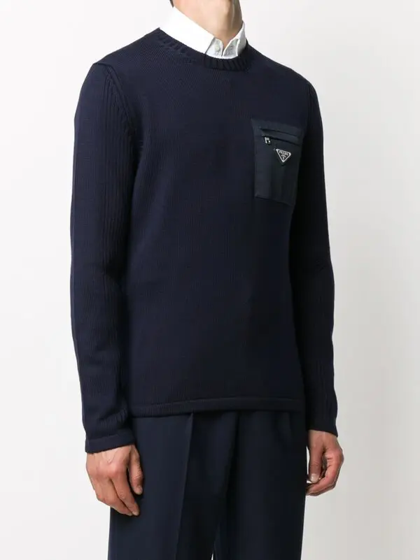 Prada Logo Pocket Knitted Jumper