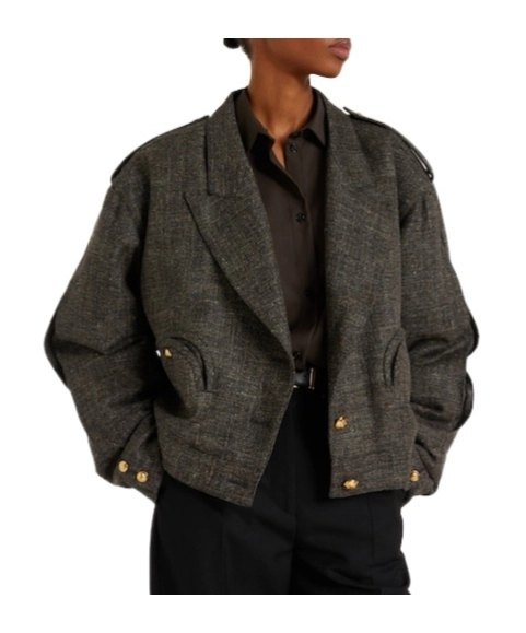 BLAZÉ MILANO Tailored Textured Wool Blend Jacket