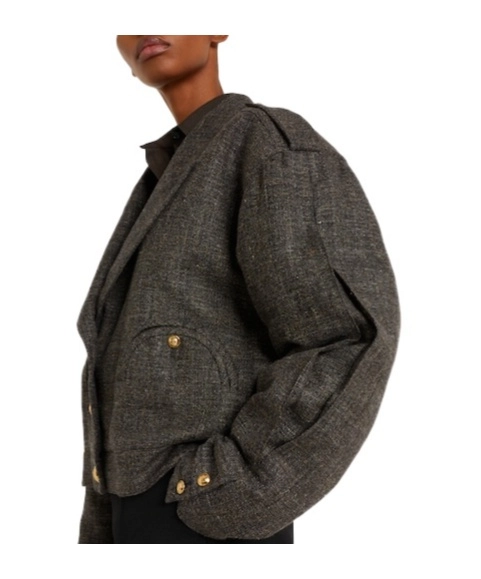 BLAZÉ MILANO Tailored Textured Wool Blend Jacket