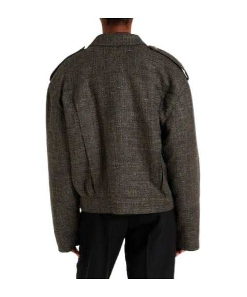 BLAZÉ MILANO Tailored Textured Wool Blend Jacket
