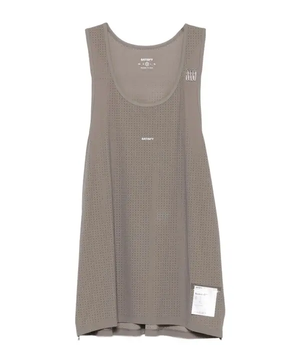 Satisfy Space O Perforated Performance Tank Top - Gray