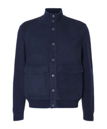 Canali Suede Bomber Jacket