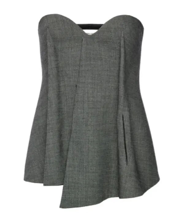 Magda Butrym Asymmetrical Wool Corset - Grey