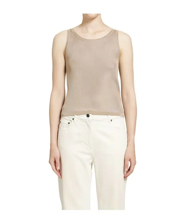 Saint Laurent Round Neck Sleeveless Top