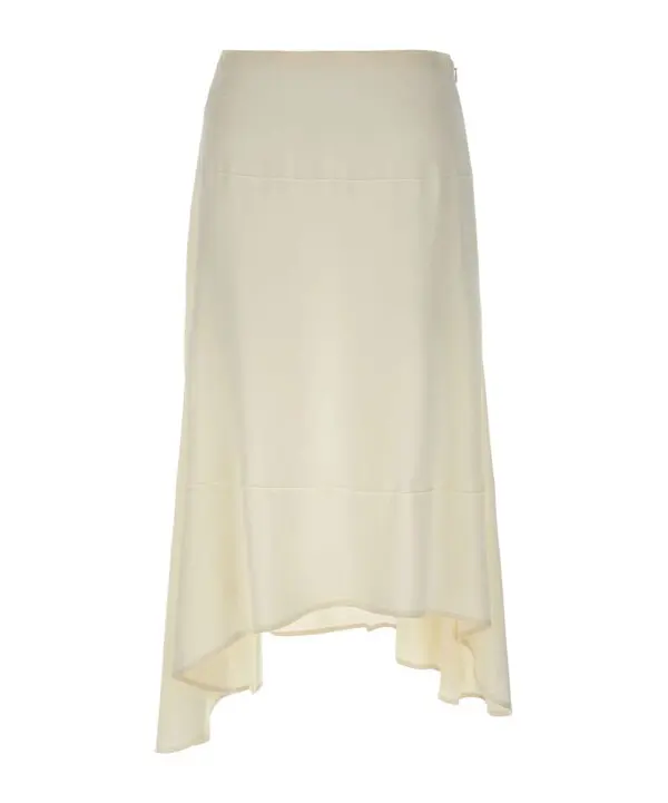 Victoria Beckham Asymmetrical Midi Skirt - Ivory