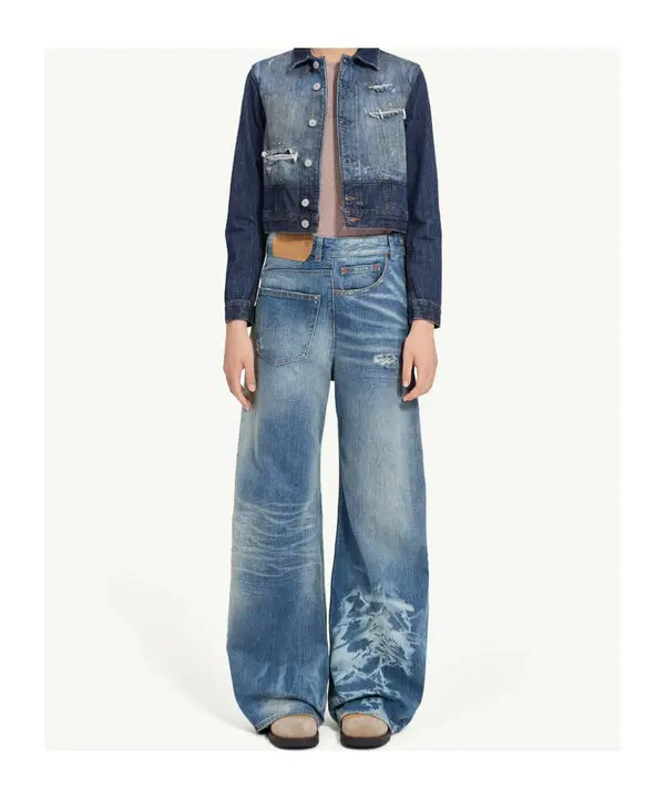 MAISON MARGIELA Distressed Asymmetrical Jeans