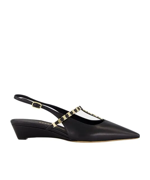 FERRAGAMO Ardea Chain-link Slingback Pumps - Black