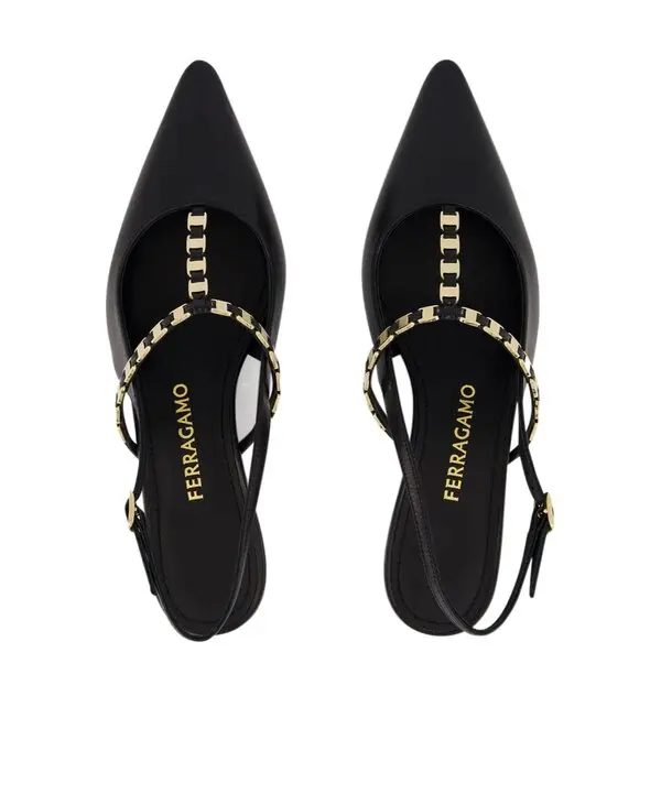 FERRAGAMO Ardea Chain-link Slingback Pumps