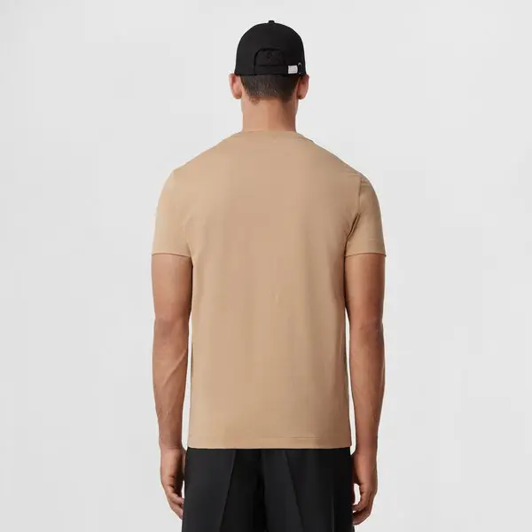 Burberry Logo-embroidered Crewneck T-shirt - Nude