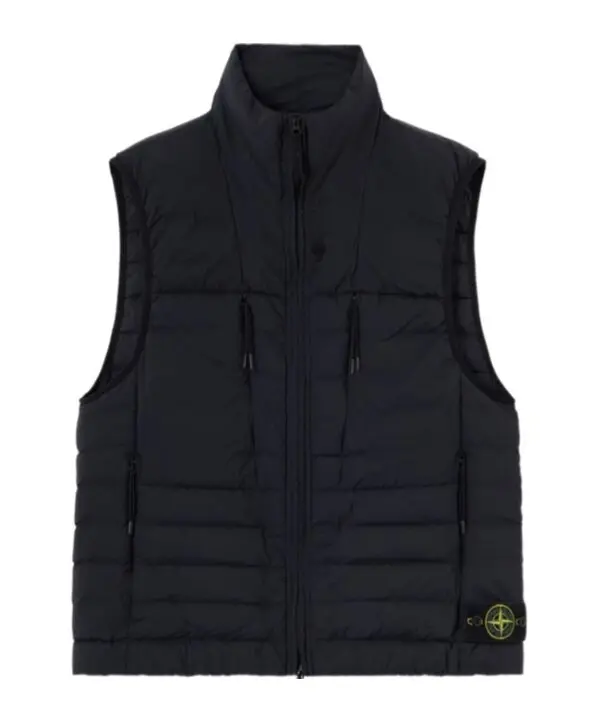 Stone Island Down Vest With Anti-drop Finish - Blue