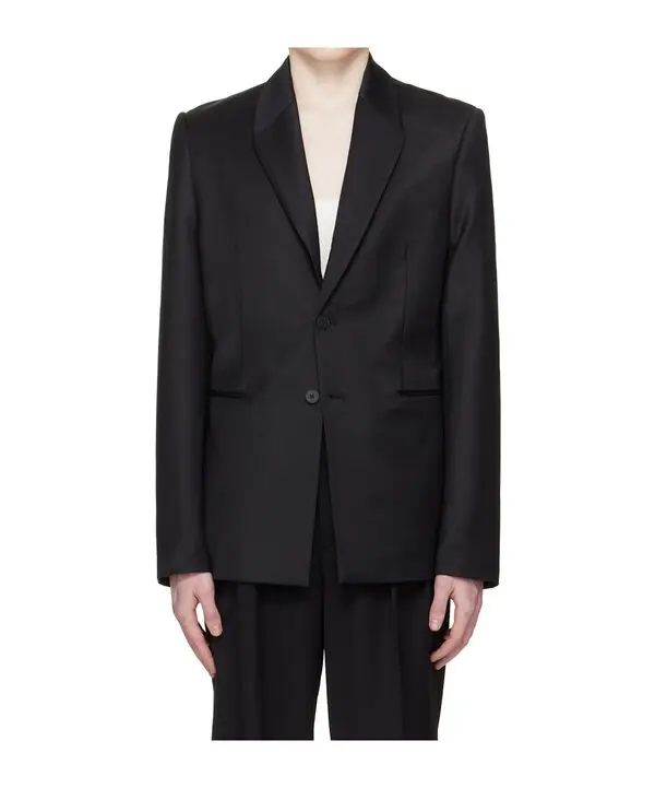 HELIOT EMIL Derby Long-sleeved Wool Blazer - Black