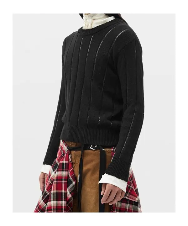 ANN DEMEULEMEESTER Rikki Brushed Rib Crew Neck Sweater