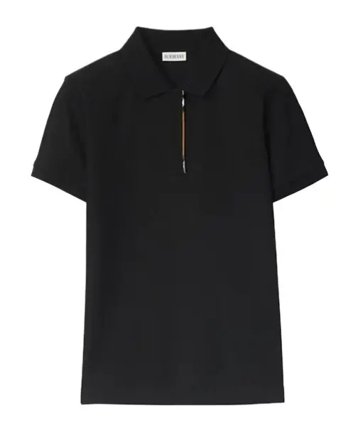 Burberry Short Sleeve Polo Shirt With Classic Collar - Black