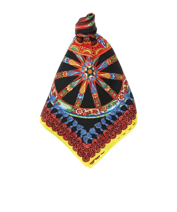 Dolce & Gabbana 70x70 Carretto-print Silk Twill Scarf - Multicolor