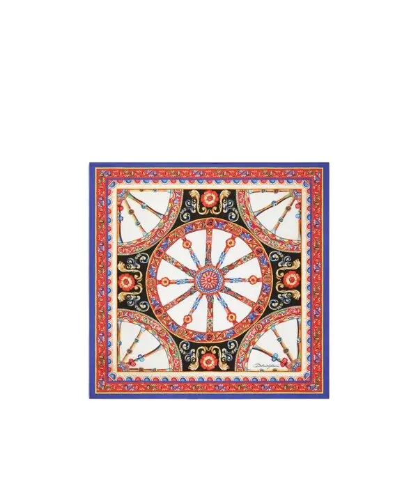 Dolce & Gabbana 50x50 Carretto-print Silk Twill Scarf - Multicolor