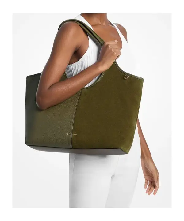Michael Kors Henly Large Leather And Suede Tote Bag