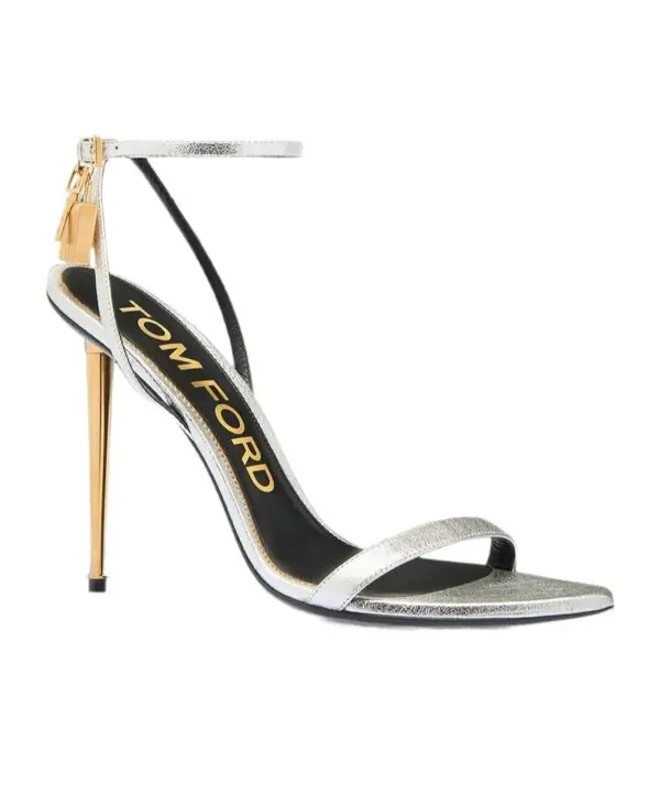 TOM FORD Padlock-detail Metallic Sandals